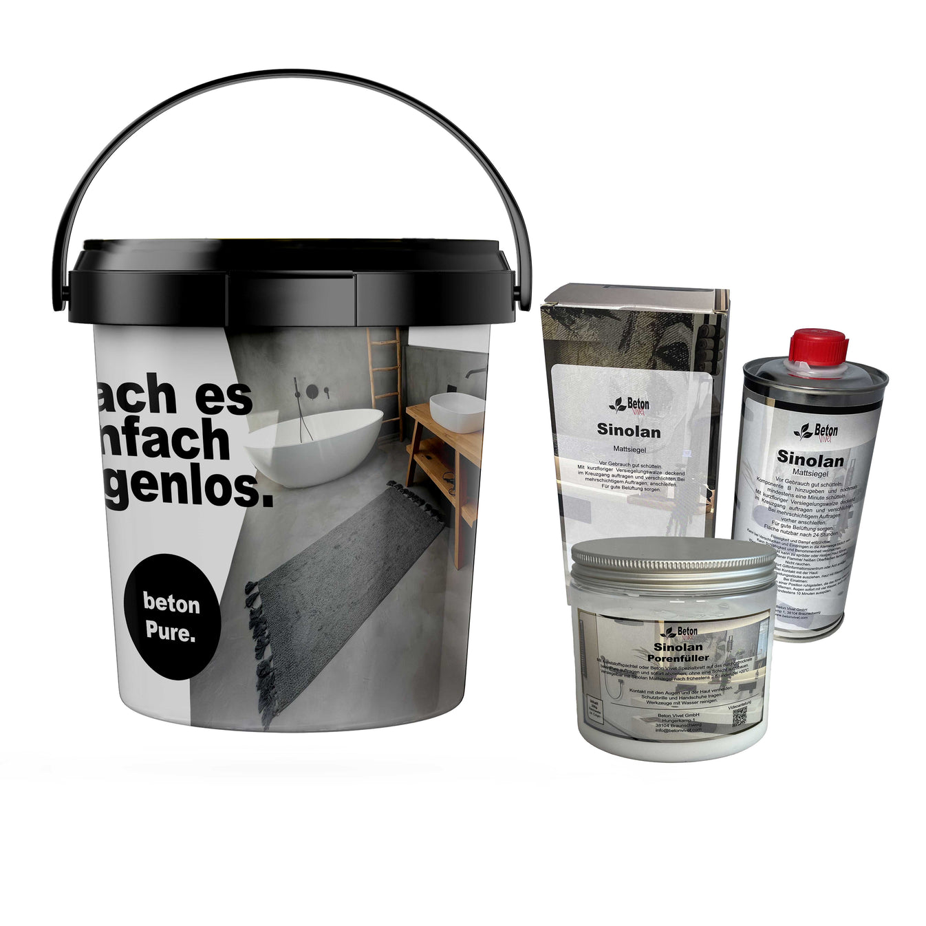 betonPure Mikrozement Komplett-Set 5qm - verarbeitungsfertig – Beton Vivet Onlineshop